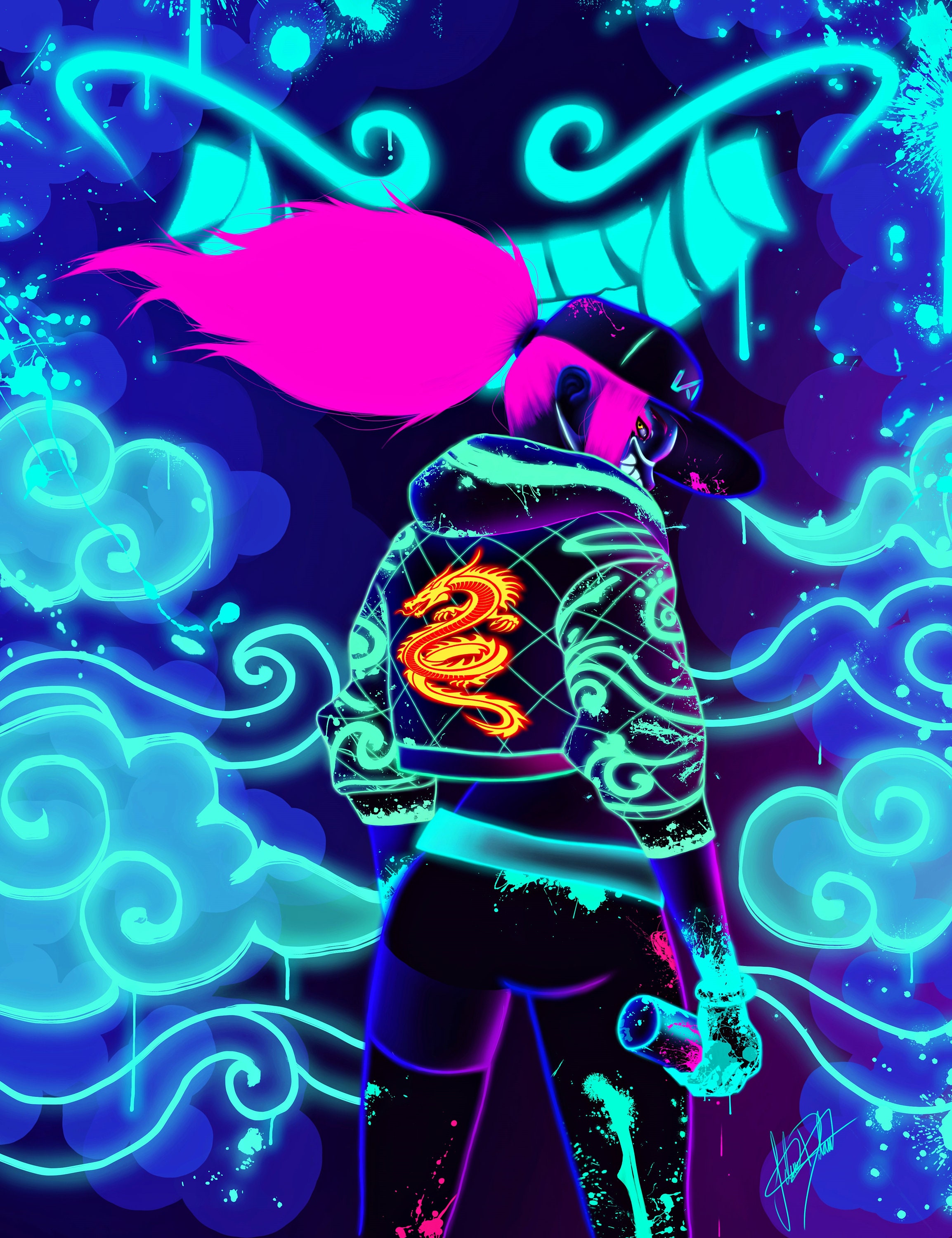 K/DA Akali Painting League of Legends - Signed Fine Art Print - Etsy