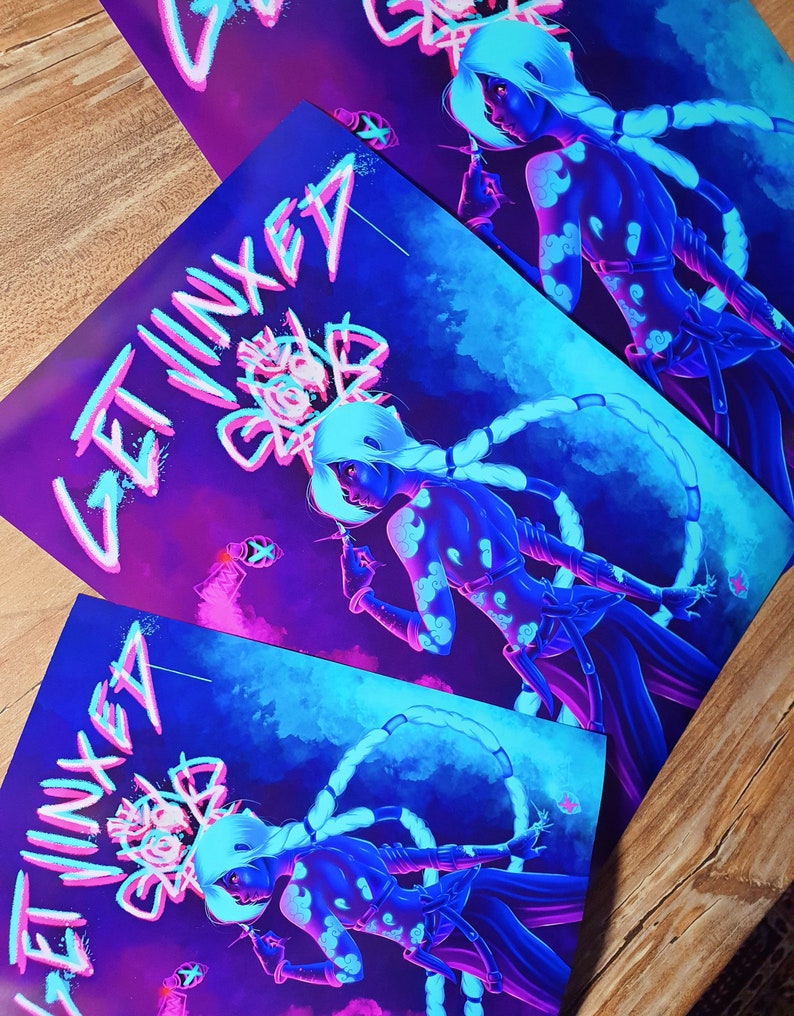 Get Jinxed Neon Painting Lol - Signed Art Print - Etsy Canada