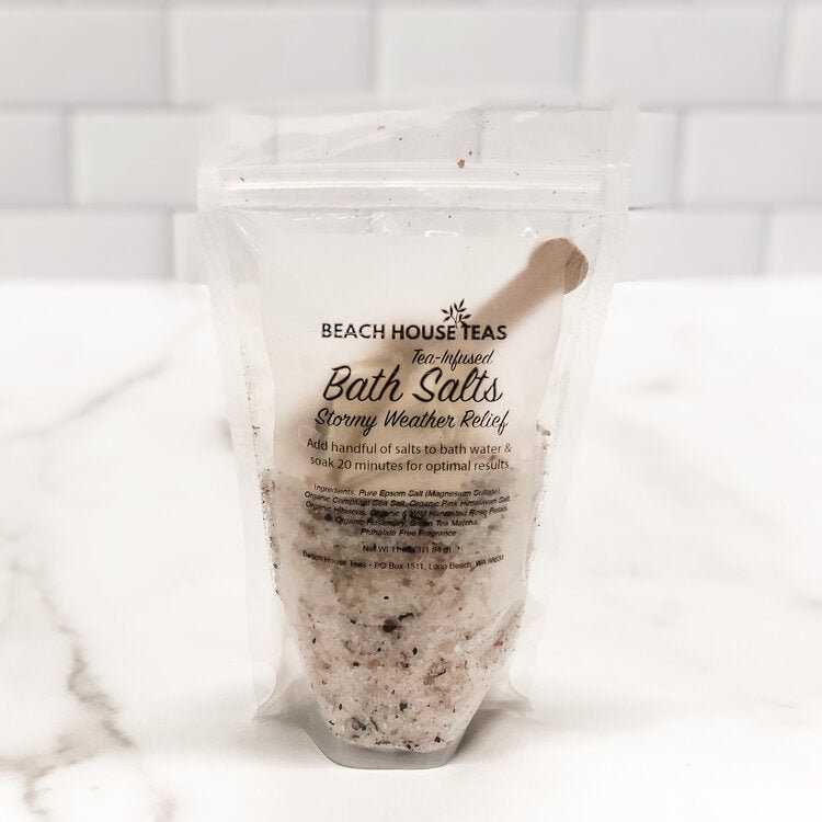 Tea Infused Bath Salts: Stormy Weather Relief - Organic, Small Batch ...