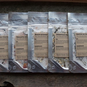 Tea-infused Bath Salt Gift Set: Luxury Bath Salts - Organic Small Batch ...