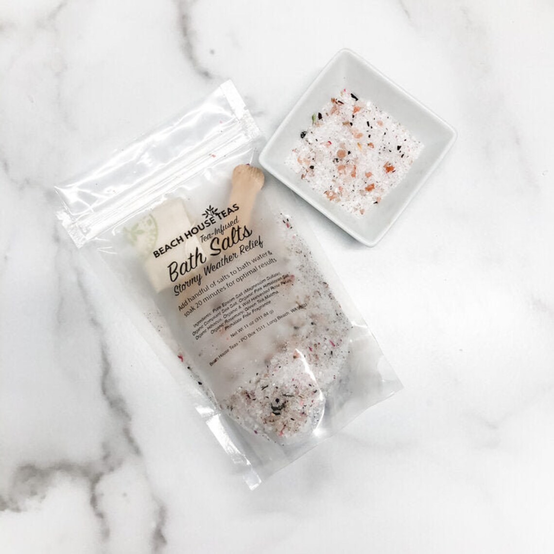 Tea Infused Bath Salts: Stormy Weather Relief - Organic, Small Batch ...