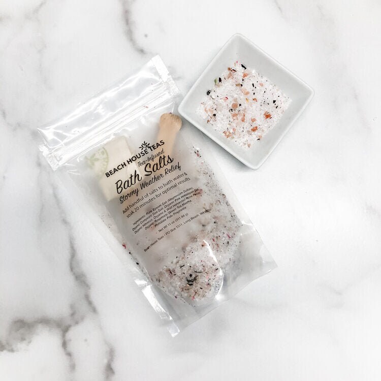 Tea Infused Bath Salts: Stormy Weather Relief - Organic, Small Batch ...