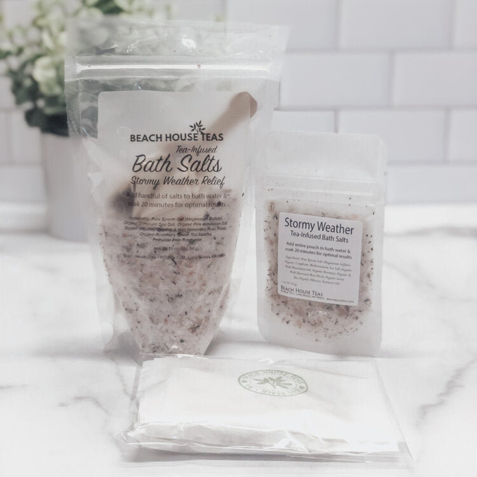 Tea Infused Bath Salts: Stormy Weather Relief - Organic, Small Batch ...