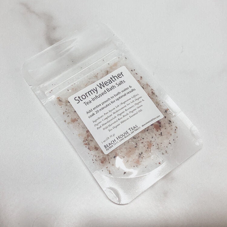 Tea Infused Bath Salts: Stormy Weather Relief - Organic, Small Batch ...