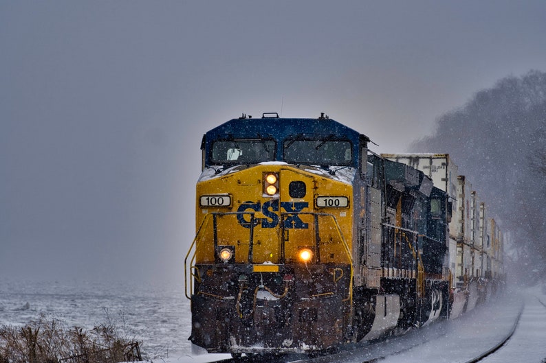 Dashing Through the Snow II / CSX Train Railroad Locomotive - Etsy