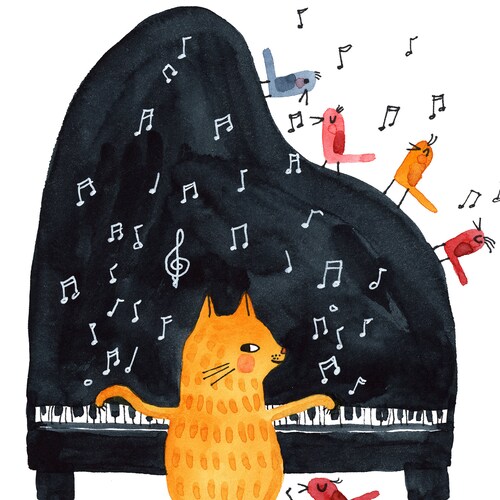 PIANO CAT - Etsy