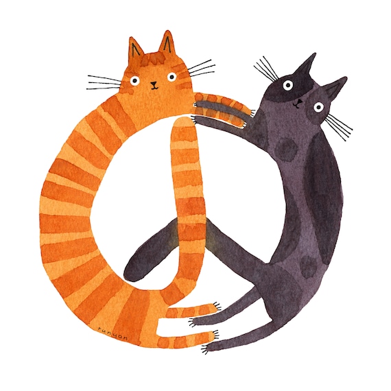 WORLD PEACE CATS | Etsy