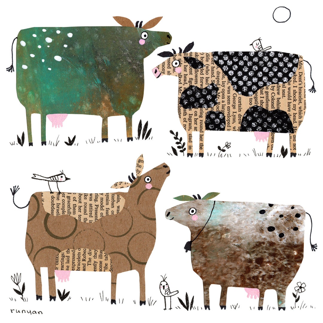 CUT PAPER COWS - Etsy