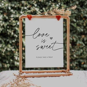 Love is Sweet Sign // Bridal Shower Sign, Wedding, Minimalist, Instant ...