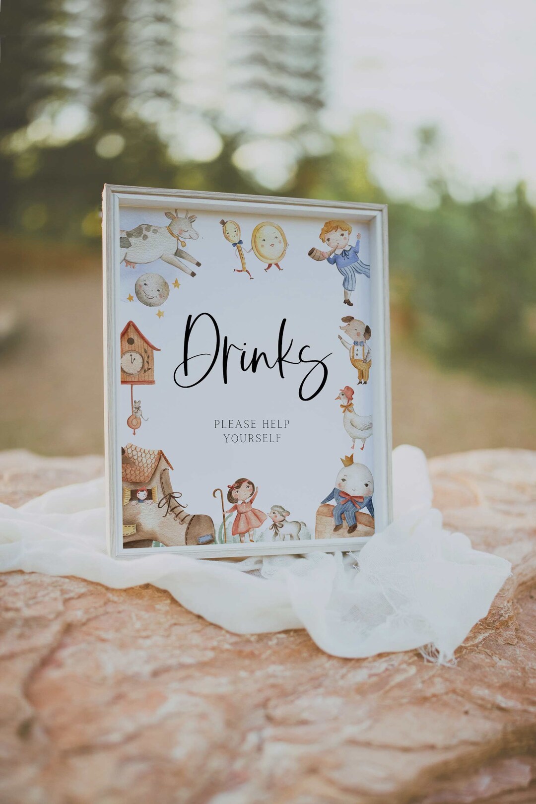 Drinks Table Sign // Nursery Rhyme Baby Shower, Gender Neutral, Mother ...