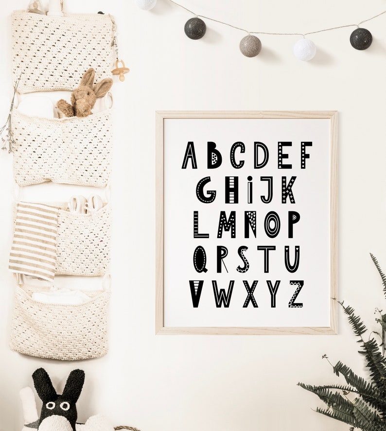 Alphabet Abc Nursery Wall Art Print // Printable Kids Wall - Etsy
