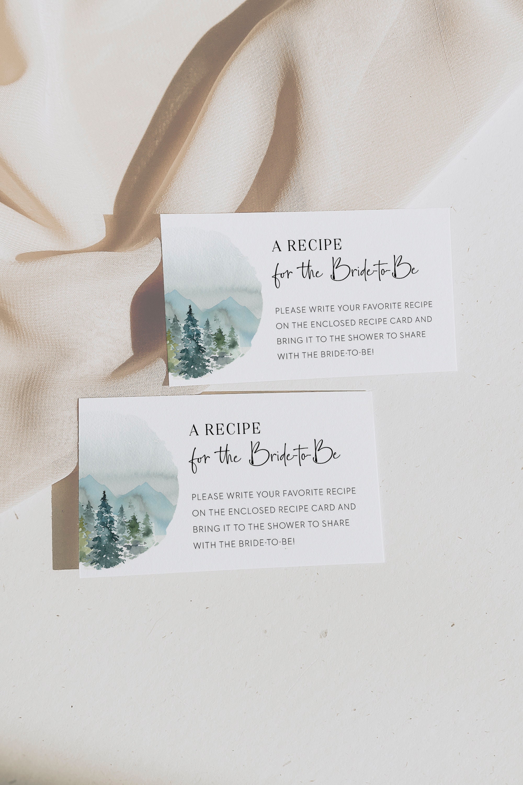 Recipe Request Card // Recipe for the Bride Mountain | Etsy