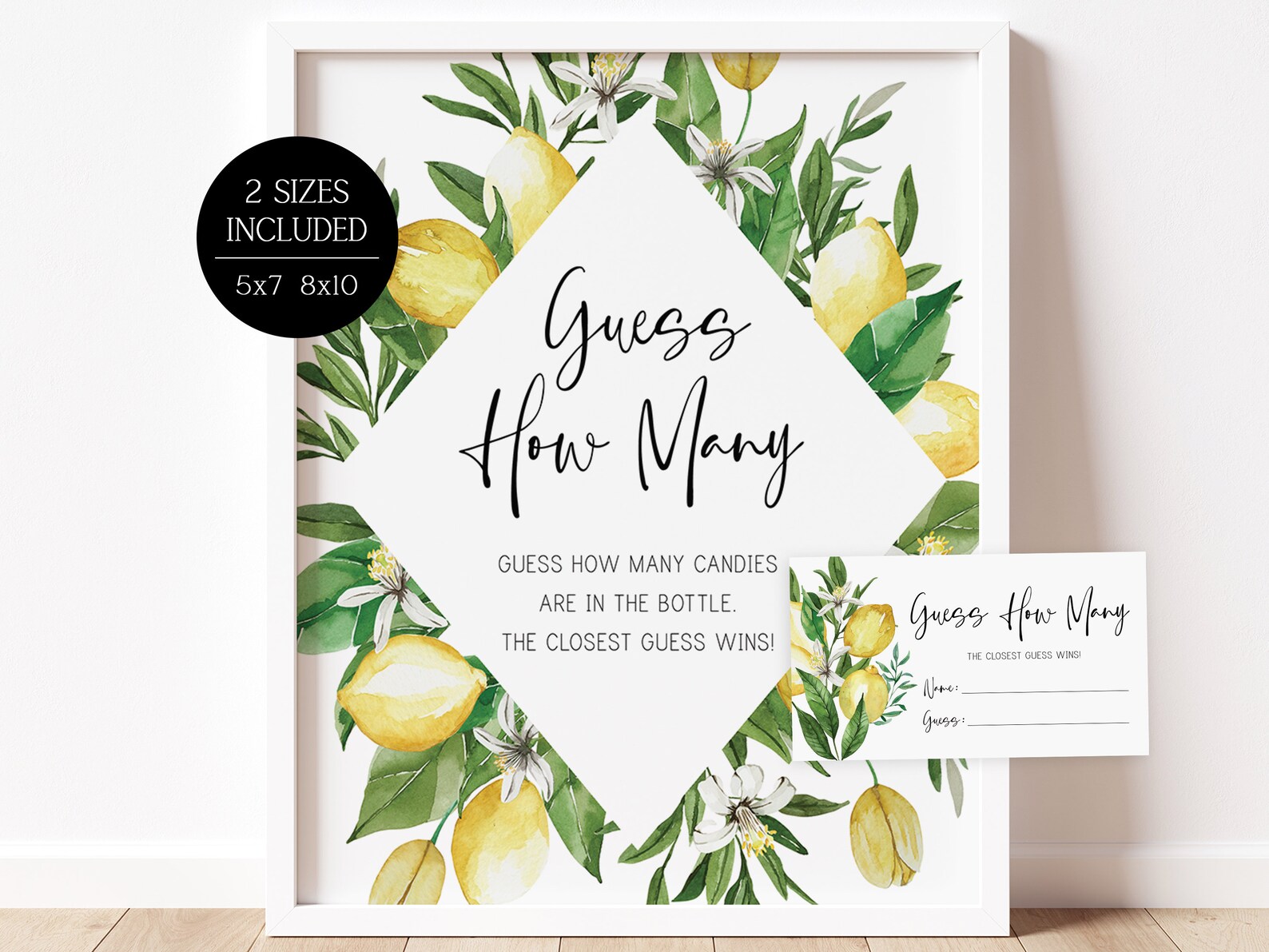 Guess How Many Candies // Lemon Baby Shower, Lemons, Citrus, Lemon ...