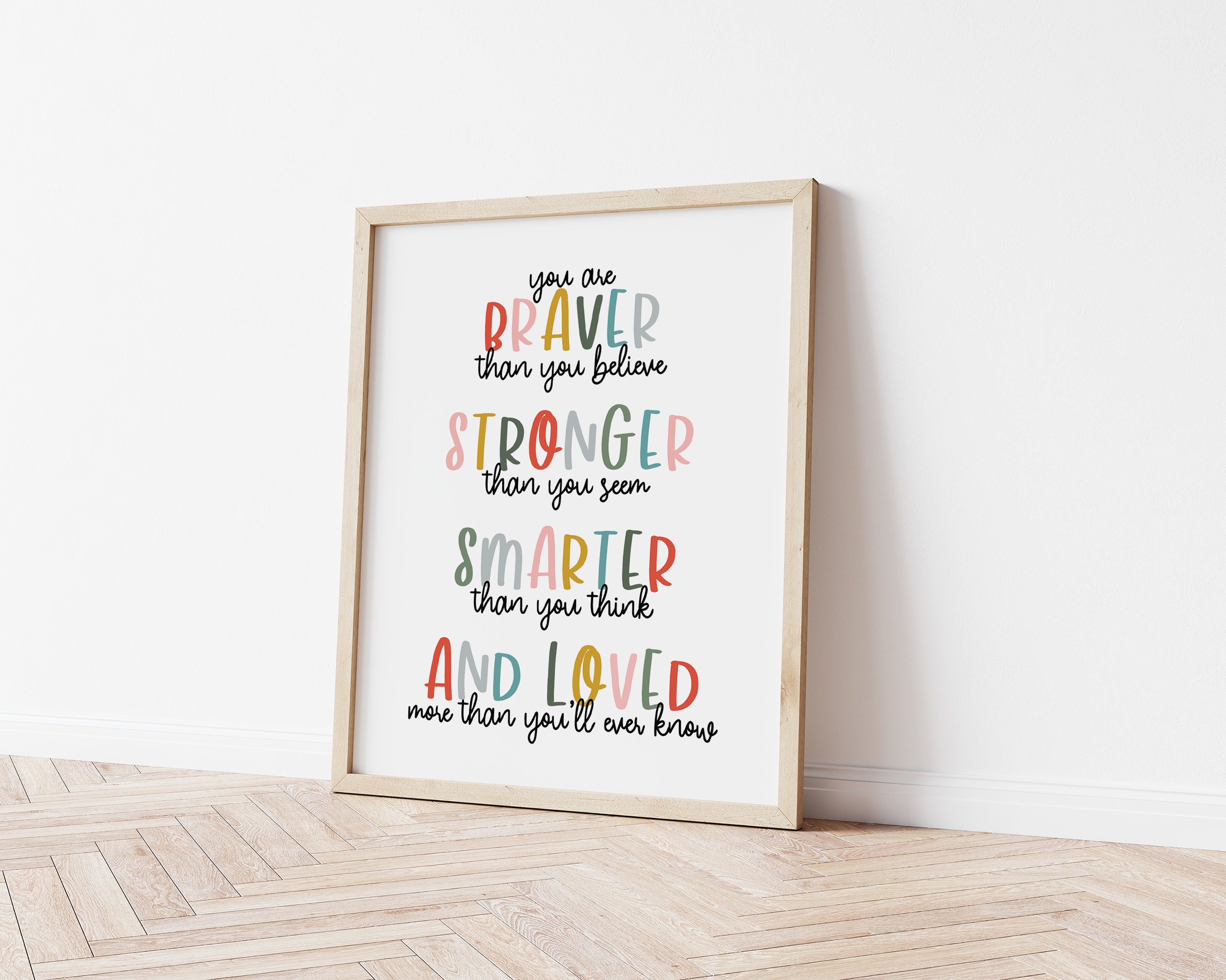 You Are Braver Than You Believe Wall Print // Printable Kids Wall Art ...