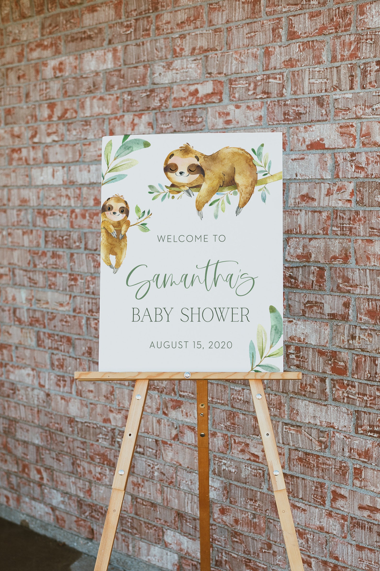 Printable welcome sign // sloth baby shower sloth theme | Etsy