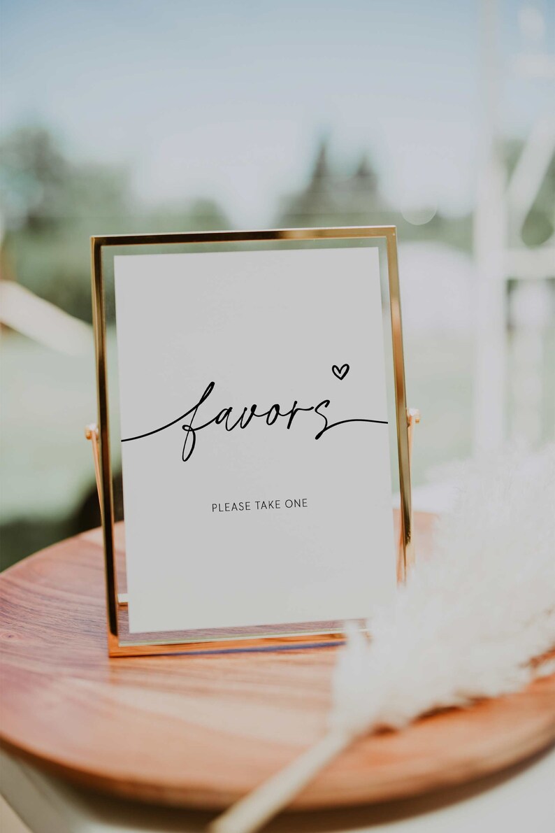 Favors Sign // Baby Shower Sign, Bridal Shower, Minimalist, Gender ...