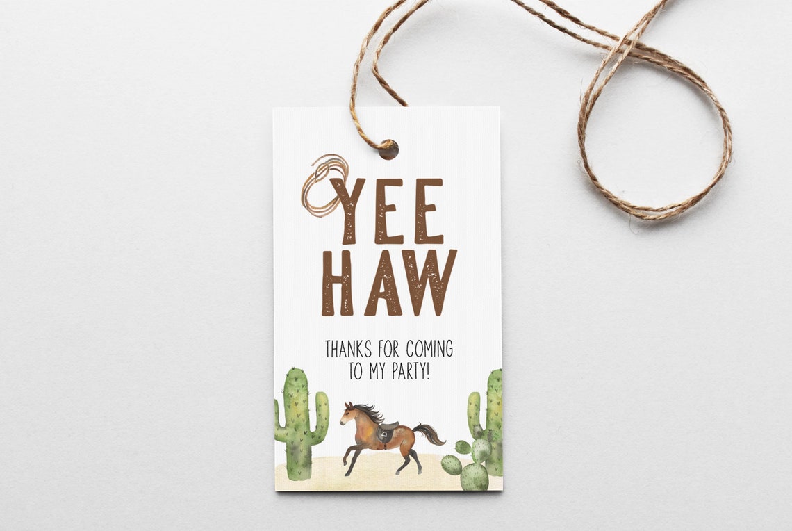 Cowboy Birthday Favor Tags // Cowboy Birthday Western Party - Etsy