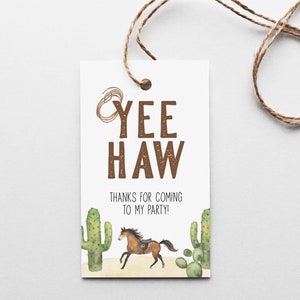 Cowboy Birthday Favor Tags // Cowboy Birthday, Western Party, Desert ...