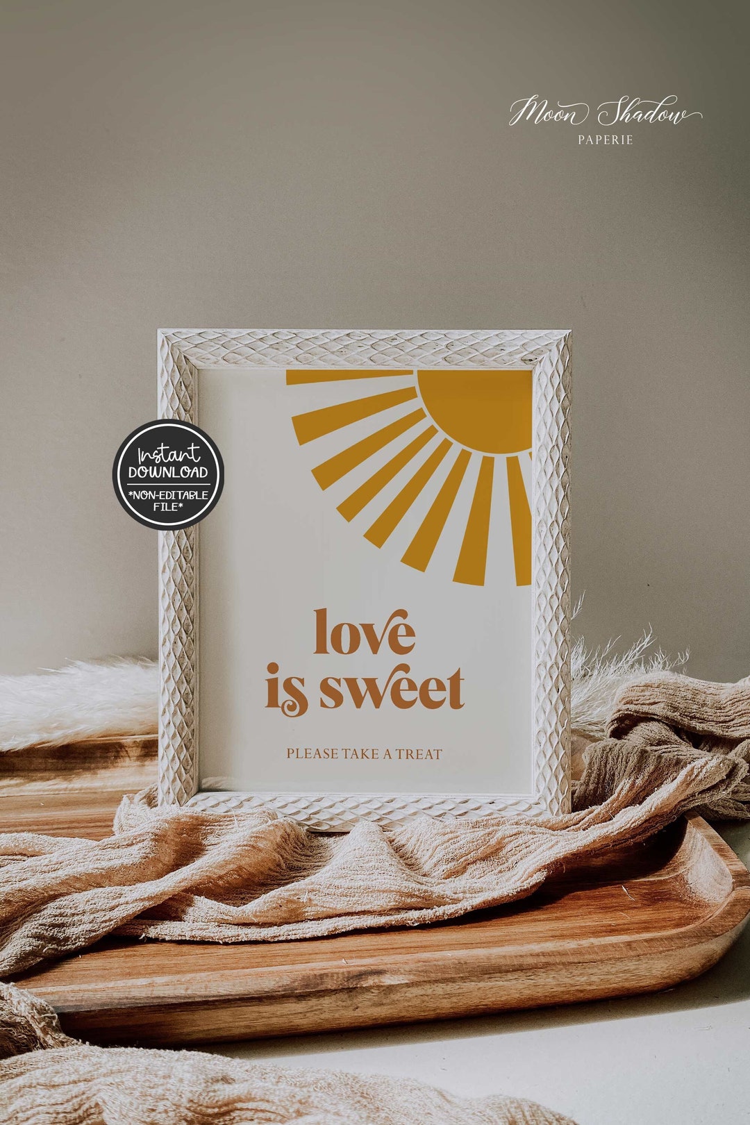 Printable Sun Love is Sweet Sign // Here Comes the Sun, Sunshine, Boho ...