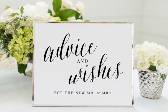 Advice and Wishes Sign // Wedding Sign Bridal Shower Well | Etsy