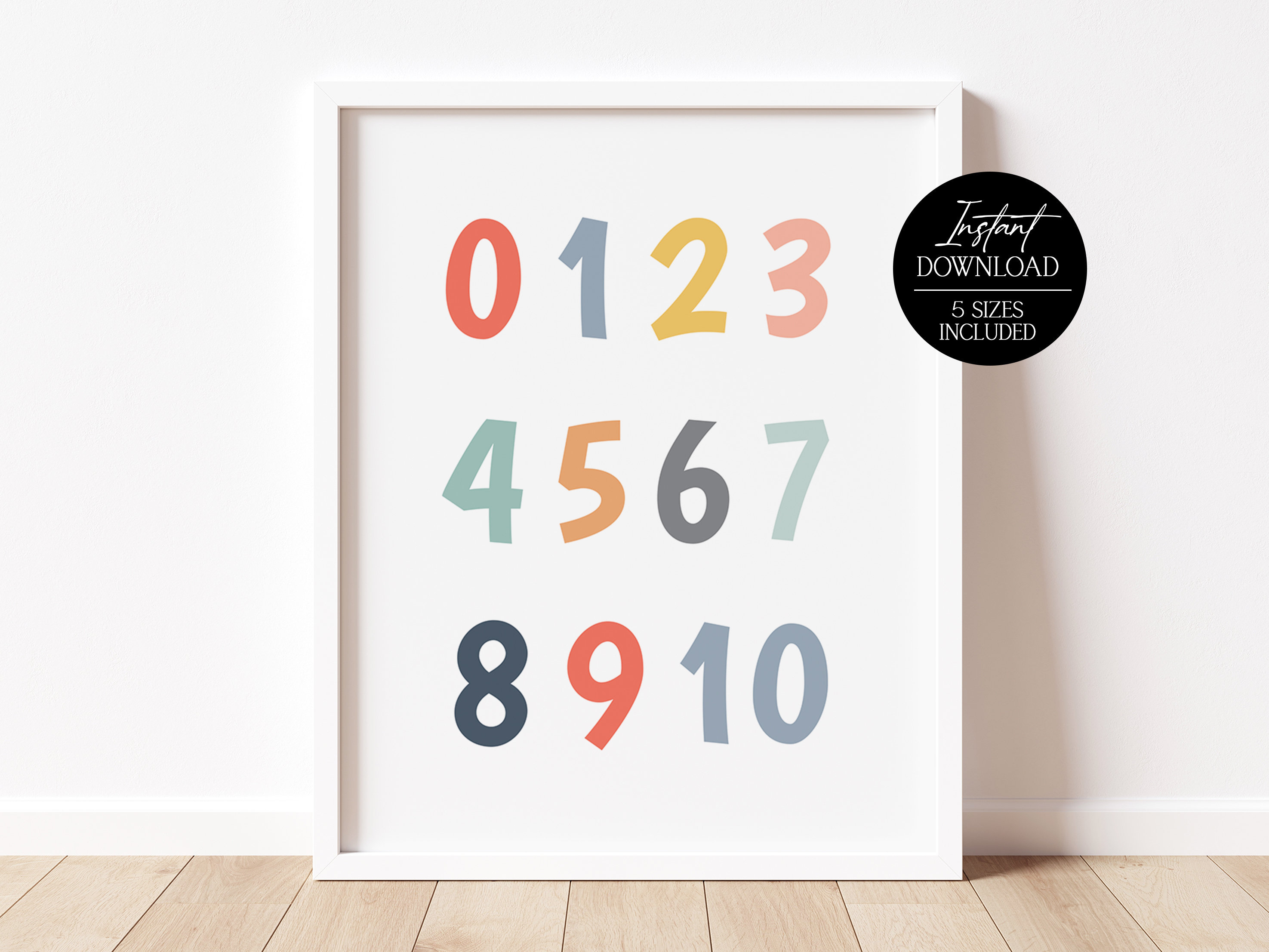 Numbers Wall Print // Printable Kids Wall Art Wall Print - Etsy