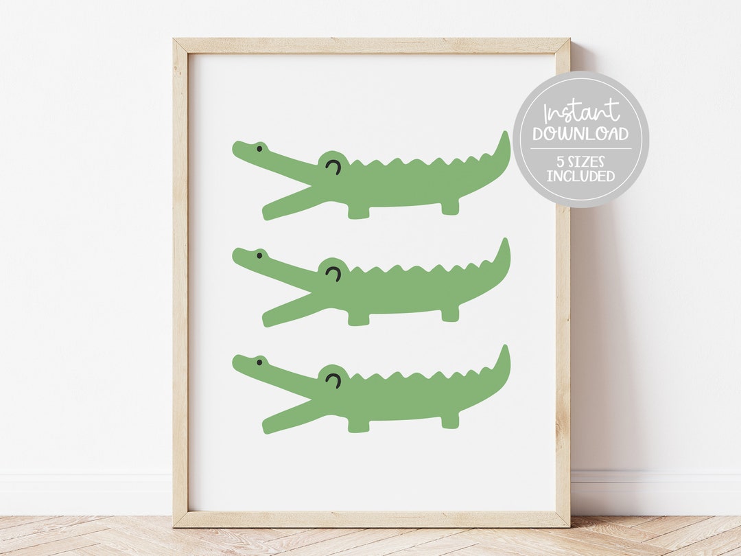Crocodile Wall Print // Printable Kids Wall Art, Wall Decor, Nursery ...