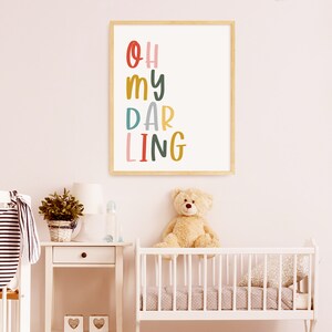 Oh My Darling Nursery Wall Print // Printable Kids Wall Art, Wall Print ...