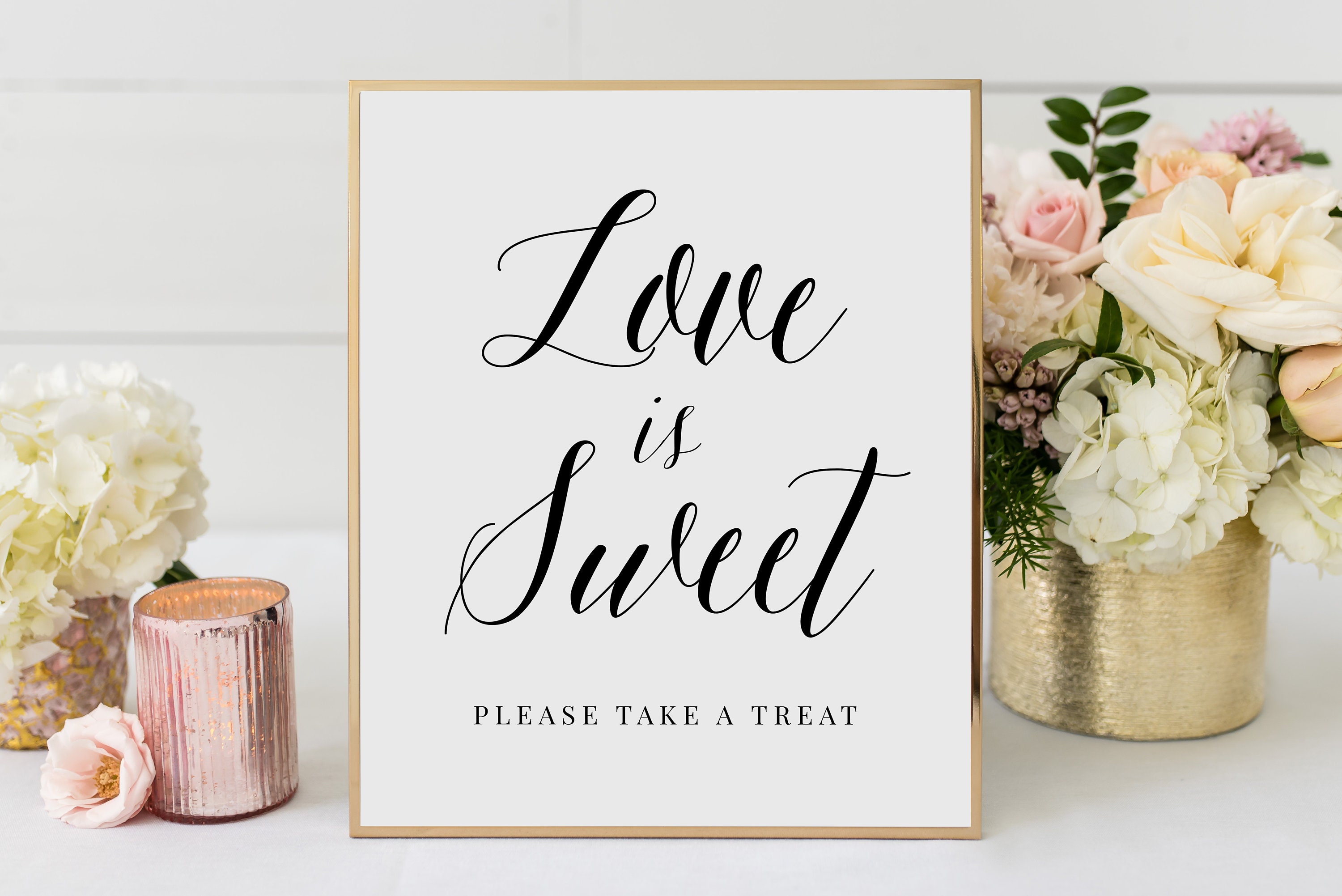 Love is sweet sign // wedding sign bridal shower love is | Etsy