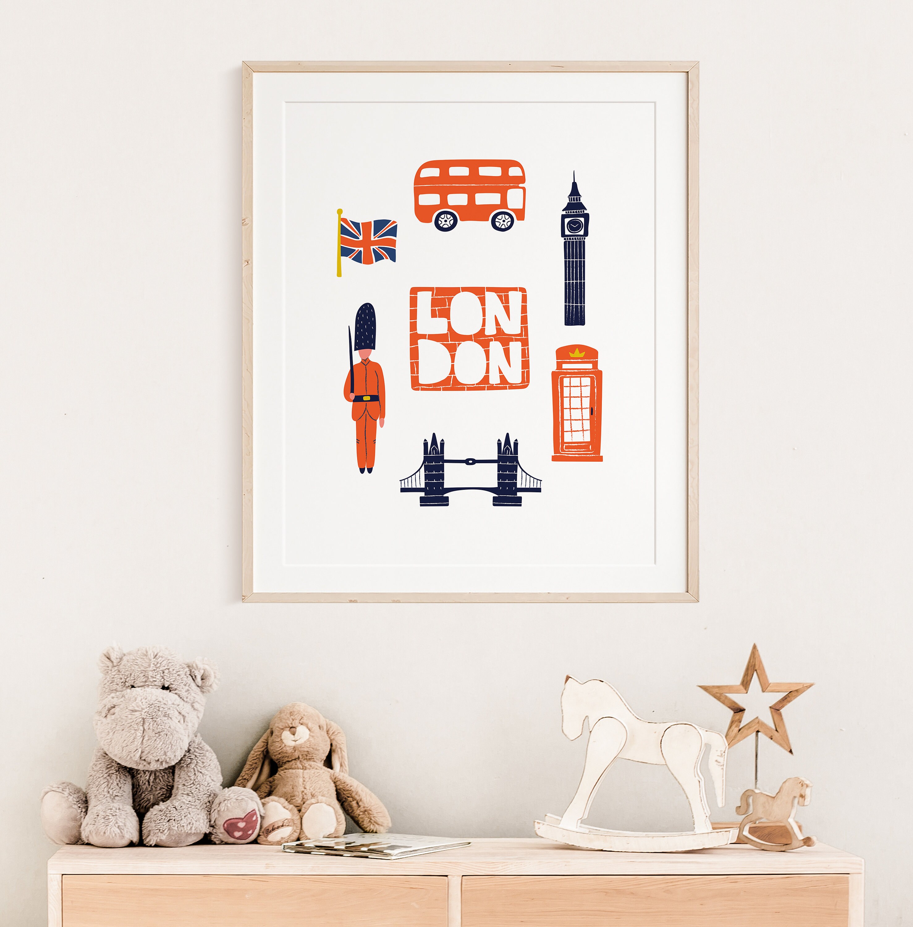 London Nursery Wall Print // Printable Kids Wall Art, Wall Print, Wall ...