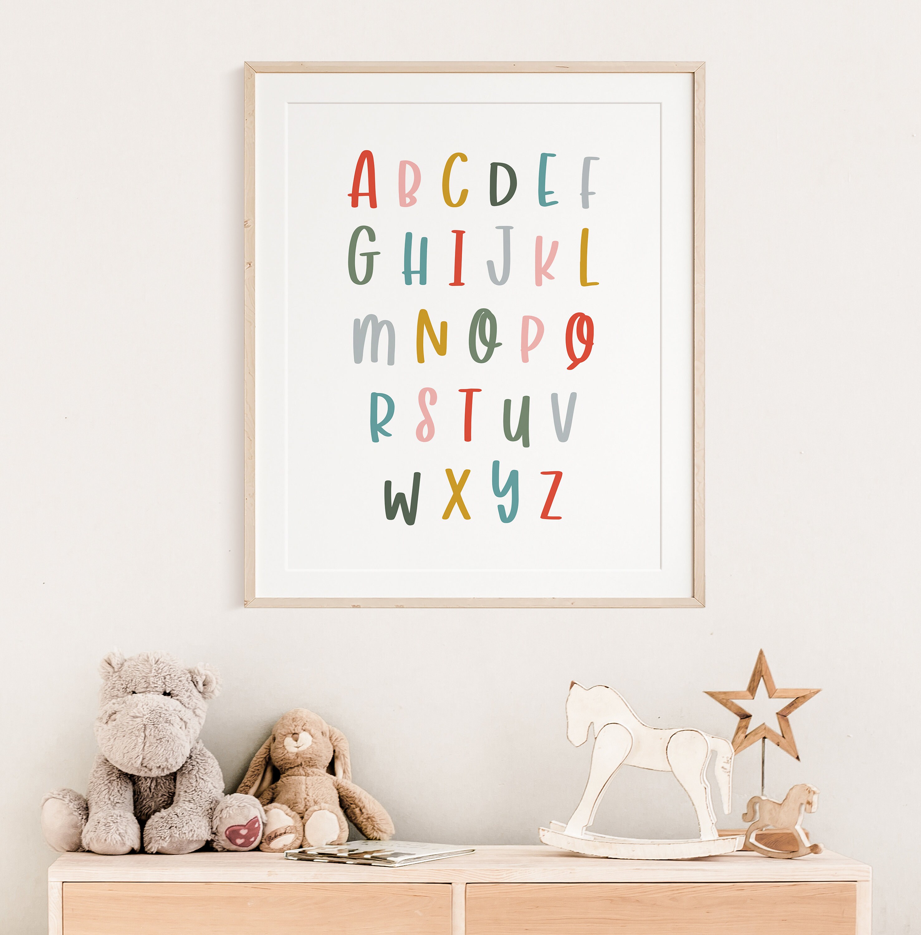 Alphabet Abc Wall Print // Printable Kids Wall Art Wall - Etsy