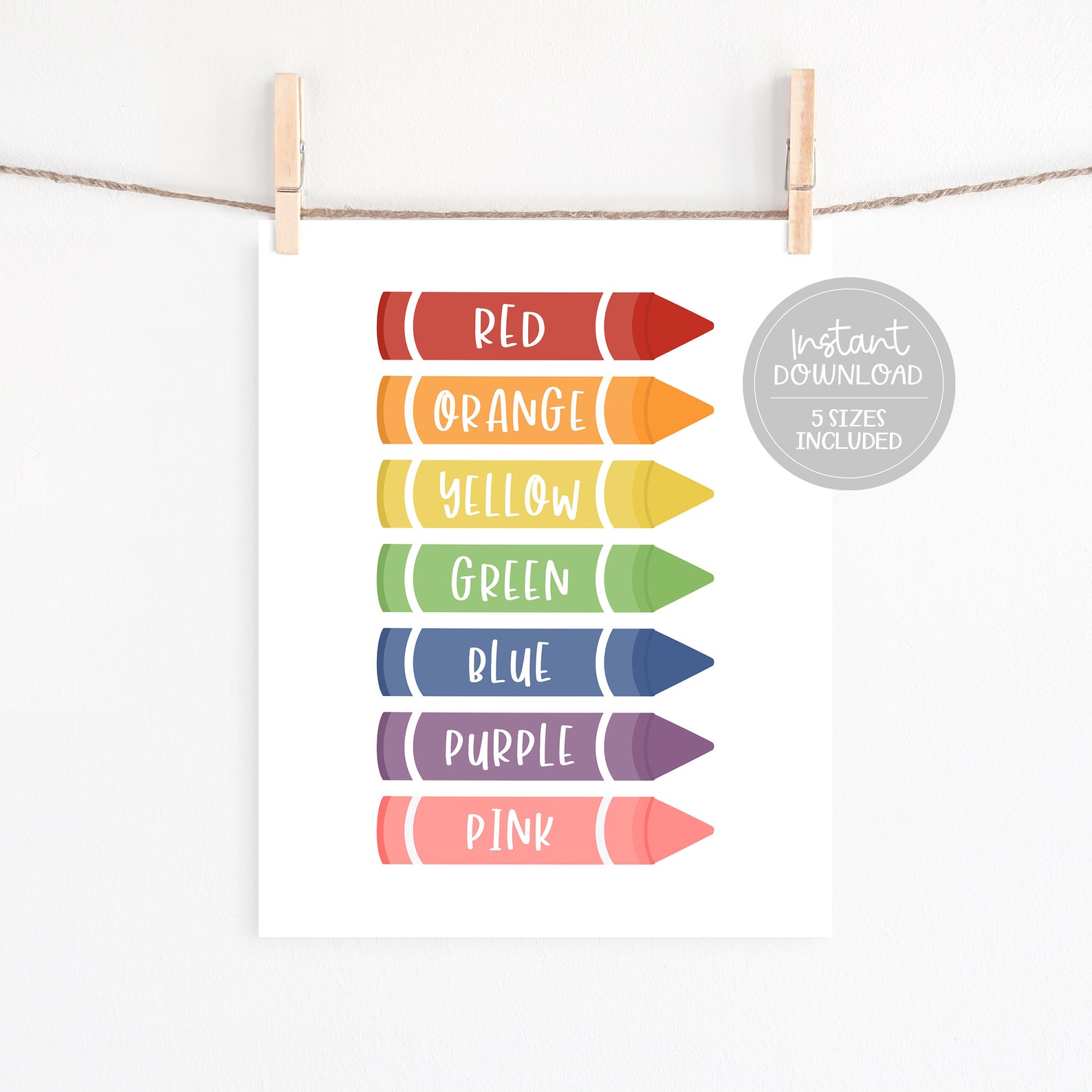 Crayons Wall Art Print // Printable Kids Wall Art Wall Decor - Etsy