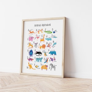 Alphabet Abc Animals Nursery Wall Print // Printable Kids Wall Art ...