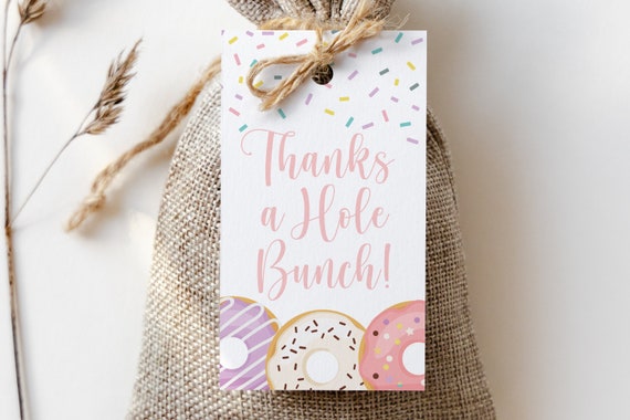 Thanks a Hole Bunch Printable Favor Tag // Donut Baby Shower | Etsy