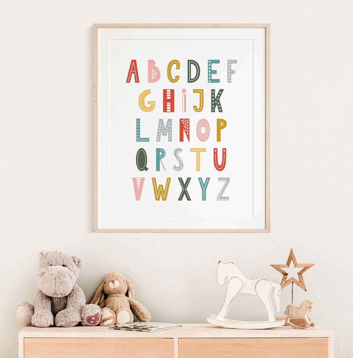 Alphabet Abc Nursery Wall Print // Printable Kids Wall Art, Wall Print ...