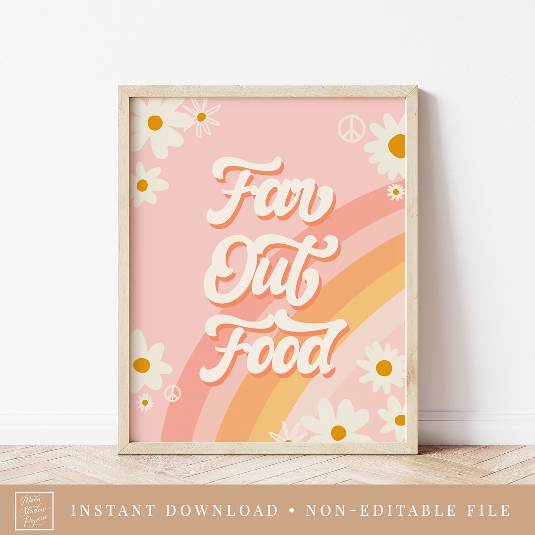 Far Out Food Sign // Baby Shower Bridal Shower Birthday - Etsy