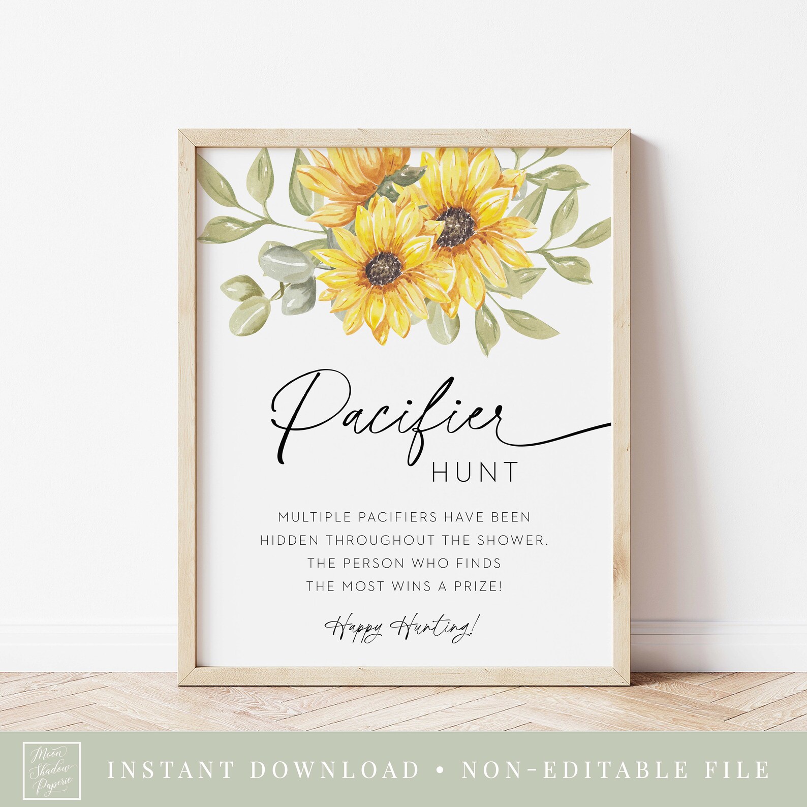 Pacifier Hunt Sign // Sunflower Baby Shower Gender Neutral - Etsy