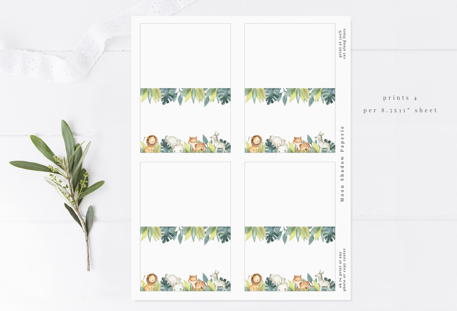 Diy Food Label Cards, Table Tent, Place Cards // Jungle Safari Animals ...