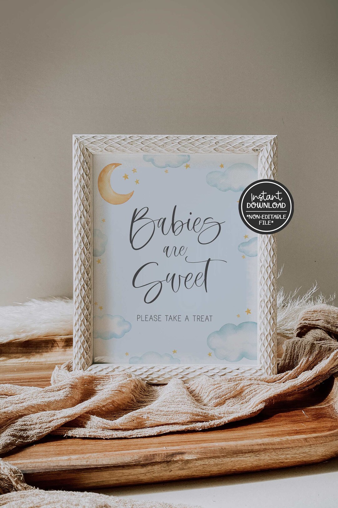 Babies Are Sweet Sign // Twinkle Baby Shower Sign, Moon and Stars ...