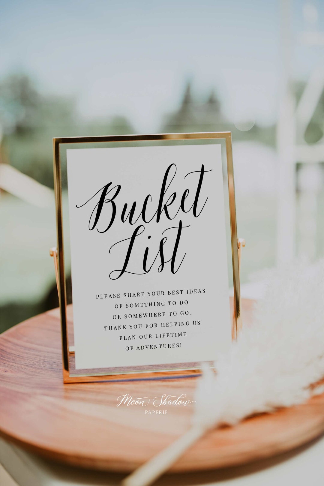 Bucket List Sign // Wedding Sign, Bridal Shower, Wedding Reception ...