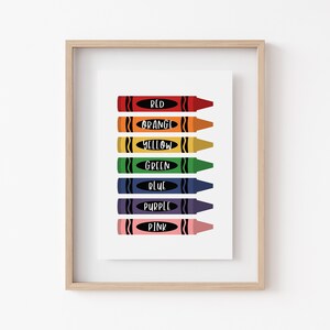Crayons Wall Art Print // Printable Kids Wall Art, Wall Decor, Nursery ...