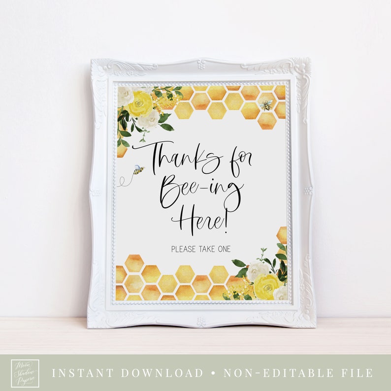 Thanks for Bee-ing Here Sign // Bee Baby Shower Bee Theme | Etsy