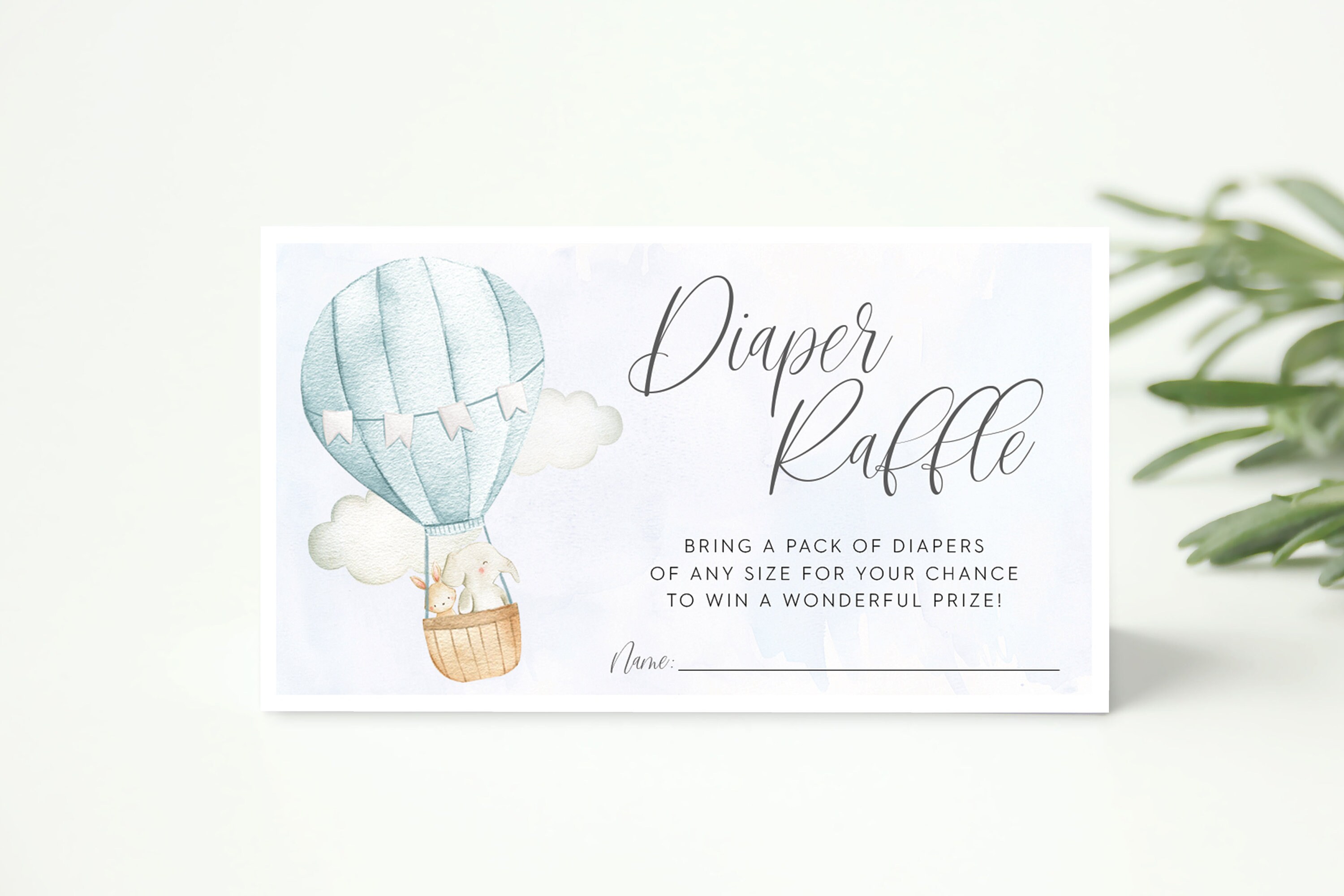 Diaper raffle ticket // hot air balloon baby shower theme up | Etsy