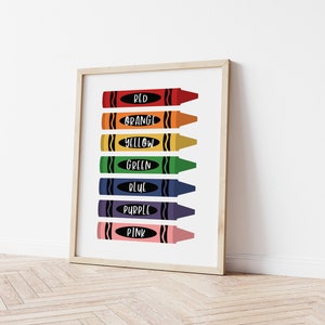 Crayons Wall Art Print // Printable Kids Wall Art, Wall Decor, Nursery ...