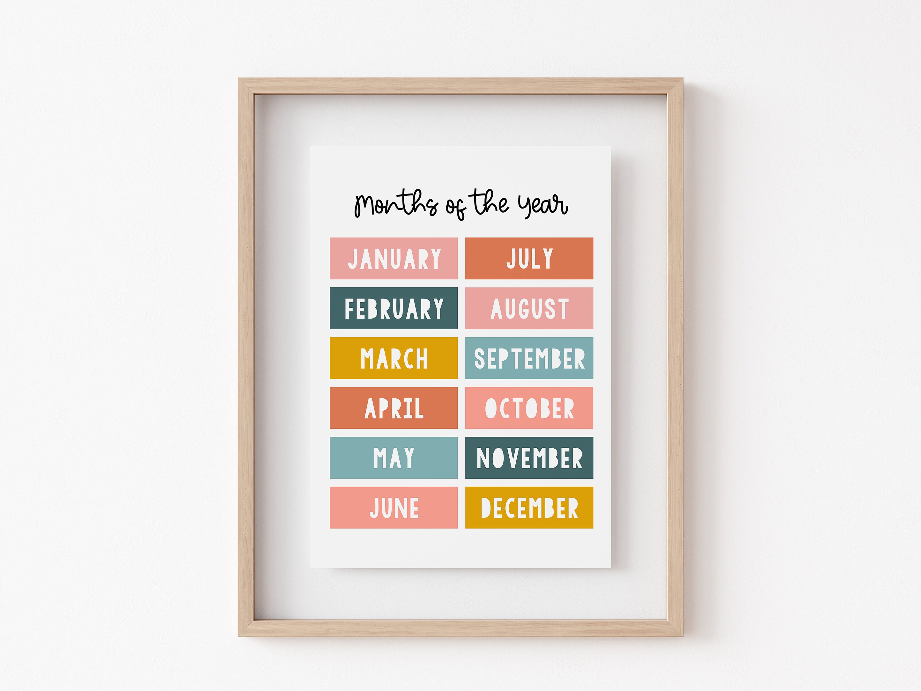 Months Of The Year Poster Printables