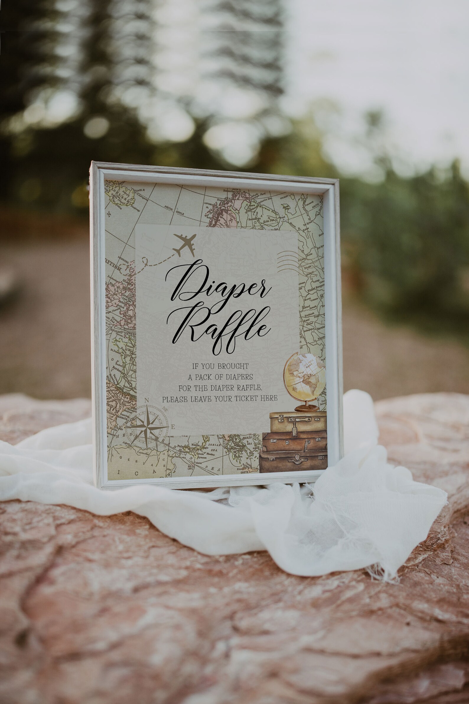 Diaper Raffle Sign // Travel Baby Shower Luggage Suitcase - Etsy