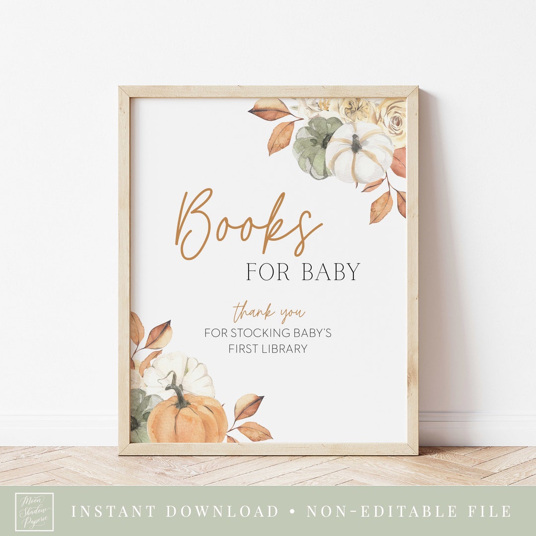 Printable Books for Baby Sign Sign // Fall Baby Shower - Etsy