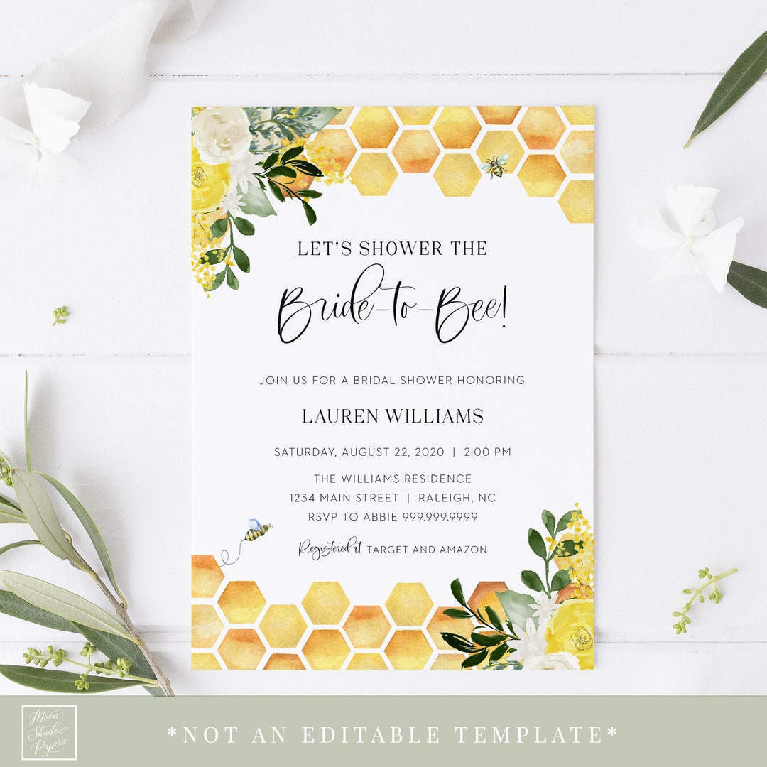 Bride-to-bee Bridal Shower Invitation // Bee Bridal Shower, Bee Theme ...