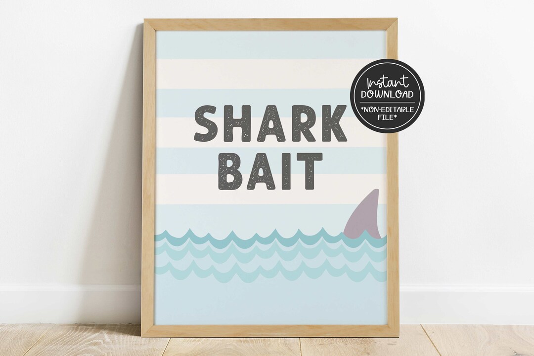 Shark Bait Sign // Shark Birthday Party, Shark Theme, Birthday Boy ...