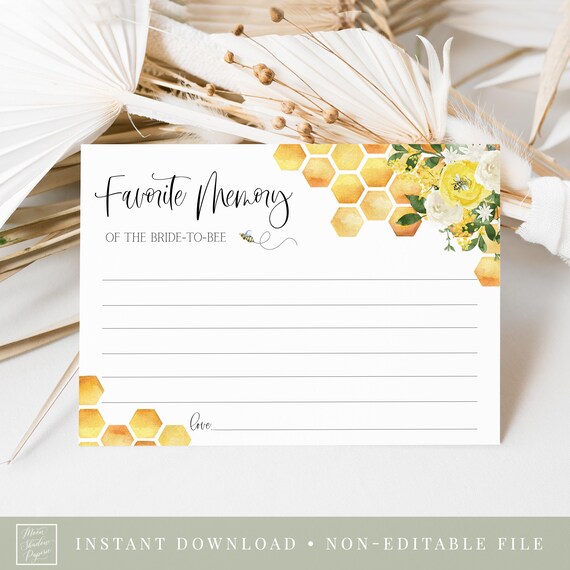 Favorite Memory of the Bride-to-bee Card // Bee Bridal Shower - Etsy