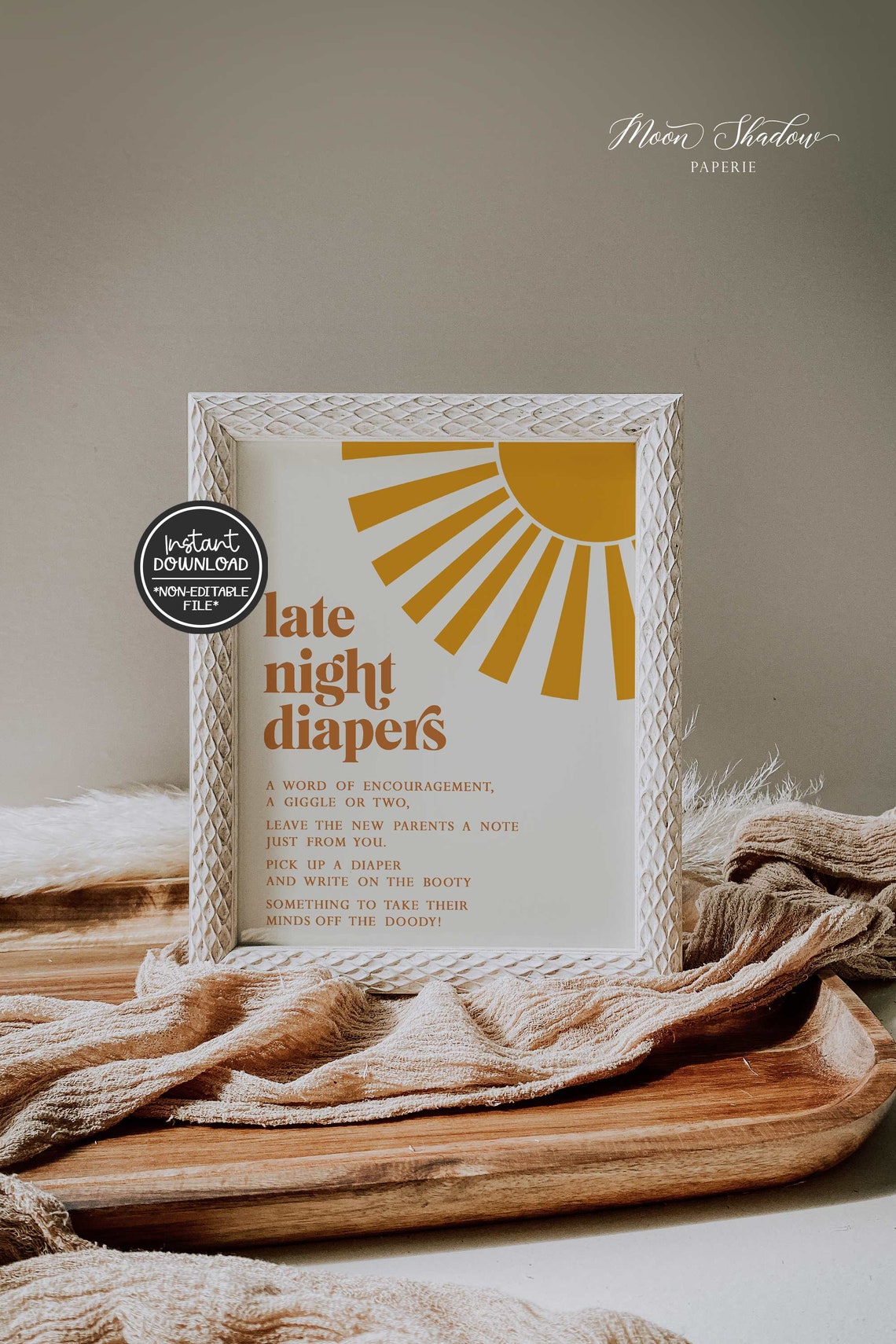 Printable Sun Late Night Diapers Sign // Here Comes the Son, Sunshine ...
